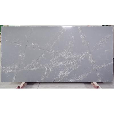 중국 하얀 눈송이 패턴 회색 카크타 석영 돌 3000*1500MM 판매용