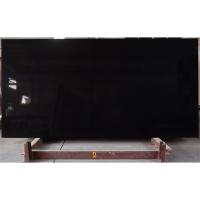 China Stain Proof 18mm Black Artificial Quartz Stone Kitchen Backsplash Slab 3000x1400mm for sale
