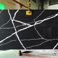 China Solid Surface Carrara White Engineered Stone Slab 3200x1600mm for Countertop Vanity Top for sale