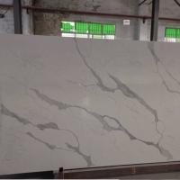 China White Nebulous Calacatta Quartz Stone Slab 3200x1600mm for Kitchen Countertop for sale