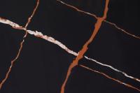 China Black Calacatta Lightning Patterned Quartz Slab 3200x1600x20mm Engineered Stone for sale
