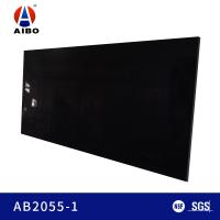 China Stain Proof 18mm Black Artificial Quartz Stone Kitchen Backsplash Slab 3000x1400mm for sale