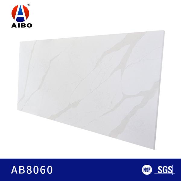 Anti Slip Customized Artificial Calacatta Quartz Slab Countertops High Temperature Resistant