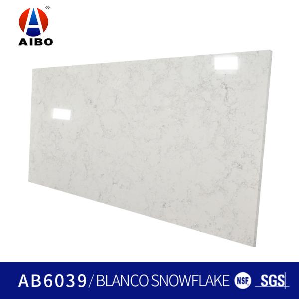 Engineering White Artificial Carrara Quartz Stone Kitchen Countertop Antifouling