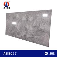 China Leathered Finish 20mm Grey Calacatta Quartz Wall Panel Slab 3200x1600mm for sale