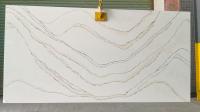 China Scratch Resistant Artificial Quartz Stone Slab 26x96 Inches with Rock Color Veins for Countertops for sale