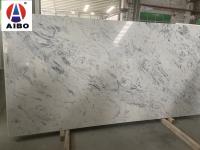 China NSF Certified Calacatta Quartz Stone Slab 3200x1800mm White Background Scratch Resistant for sale