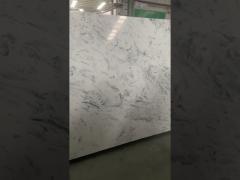 Placa de pedra de quartzo branco calacatta para cozinha com padrão de rachadura de gelo NSF certificado SGS