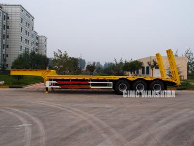 China 60tons excavator transporter low bed trailer 3-axle semi low-loader with excavator recess | CIMC TRAILERS for sale
