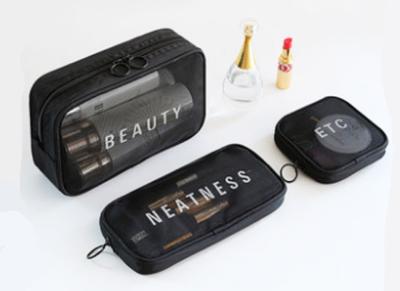 China New 2019 small lipstick portable storage bag web hot three-piece carry-on makeup bags for sale