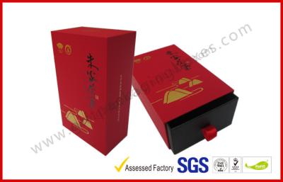 China Soft Paper Luxury Gift Boxes / Drawer Tea Box with Hot stamp Logo in Gold factory