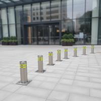 China Automatic Rising Bollards 219mm 600mm Height 304 Stainless Steel Hydraulic Security Bollard 220V for sale