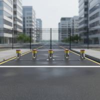 China Automatic Rising Bollards 219mm 600mm Height 304 Stainless Steel Hydraulic Security Bollard 220V for sale