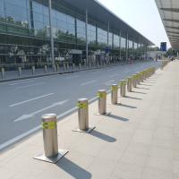 China Automatic Rising Bollards 219mm 600mm Height 304 Stainless Steel Hydraulic Security Bollard 220V for sale