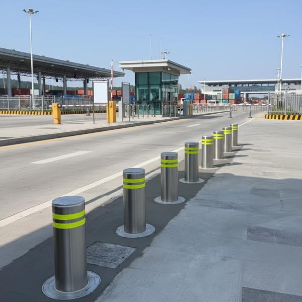 Quality K12 Crash Rated Rising Security Bollards with Powder Coated or Galvanized Finish and Remote Control Access for sale
