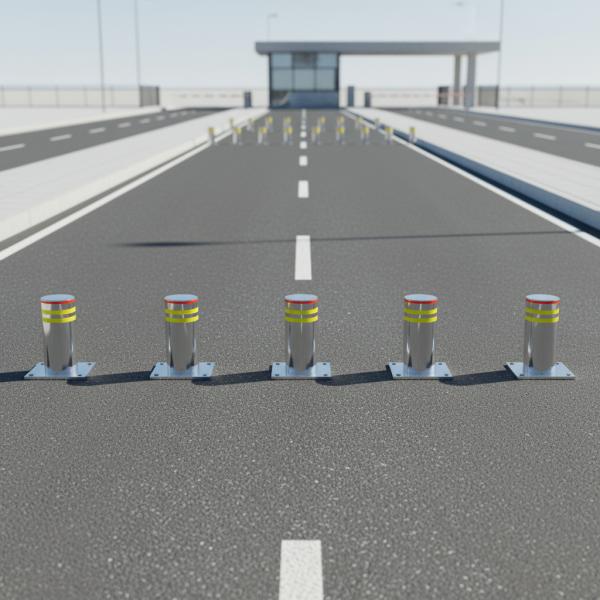 Quality 1100mm Embedded 6mm Thickness Electric Rising Bollards for Vehicle Access Control for sale