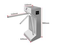 China Security Vertical Turnstile Gate 304 Stainless Steel 1200x280x980mm for Biometric Card Reader Access Control for sale