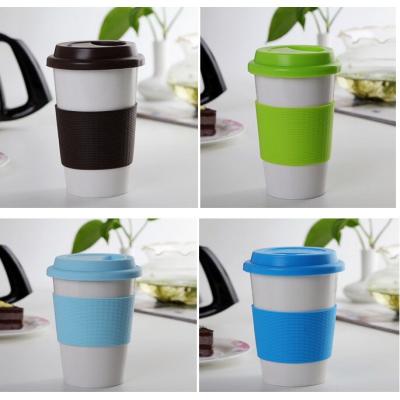 China high quanlity double wall ceramic porcelain coffee travel mug with silicon lid wholesale ceramic travel coffee mugs for sale