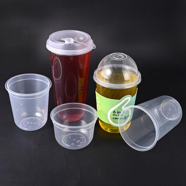 Quality Custom Logo Printed U Shaped Plastic Cups 380ml 700ml With Carton Package for sale