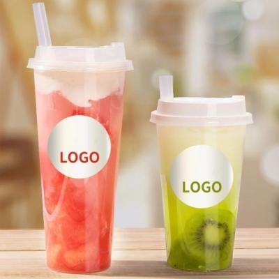 China 12oz 16oz 20oz Custom Plastic Cups For Party With Lid Logo Printing for sale