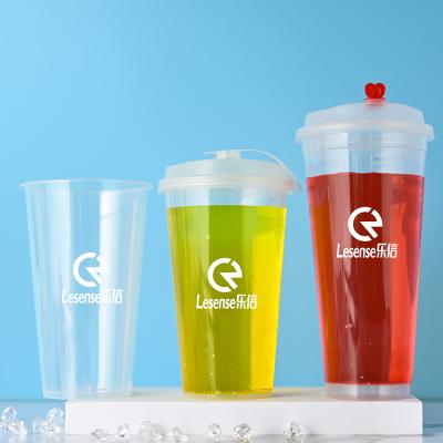 China 12oz 16oz 20oz Custom Plastic Cups For Party With Lid Logo Printing for sale