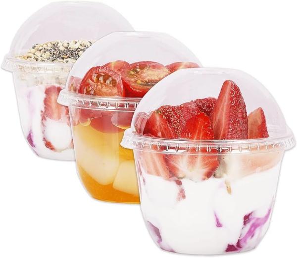 Quality Clear Transparent Custom Disposable Cups Plastic Coffee Cups With Dome Lid for sale
