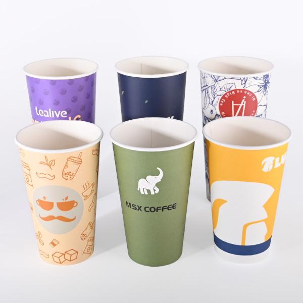 Quality 80mm Diameter Cardboard Branded Paper Cups Single Wall Cups for sale