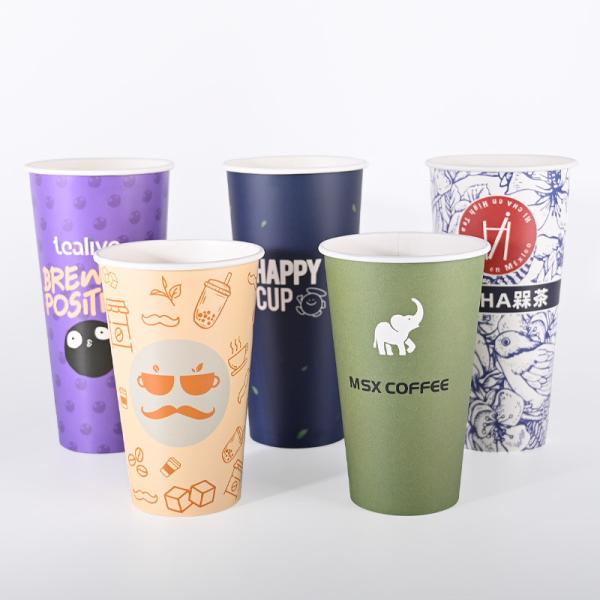 Quality Portable Durable Single Wall Paper Cups With Flexographic Printing for sale