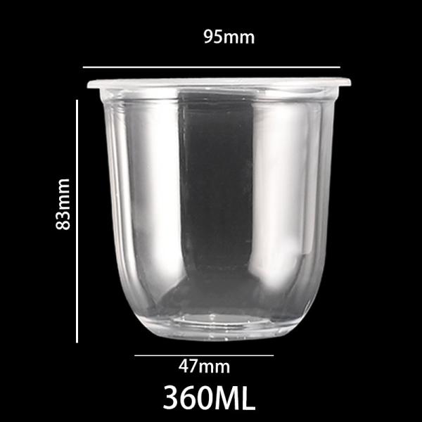 Quality OEM U Shaped Plastic Cups With Lids For Tea Coffee Wine Juice Beverages for sale
