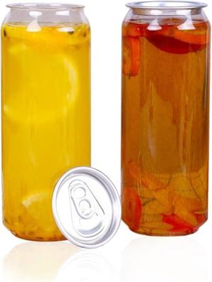China Customized 200ml 700ml Clear PET Food Grade Bottles With Easy Open Ring For Snacks Drinks for sale