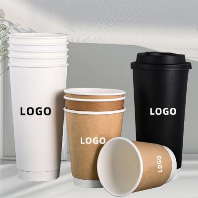 China Waterproof PE Coating 16oz Double Wall Cups Food Grade Paperboard for sale