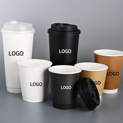 China Waterproof PE Coating 16oz Double Wall Cups Food Grade Paperboard for sale