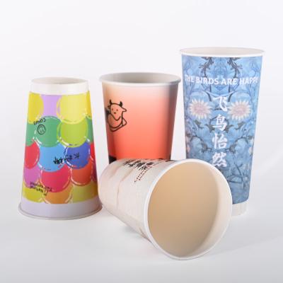 China 10oz 22oz Dubbele wandpapierbekers 90mm 80mm Diameter Cmyk Print for sale