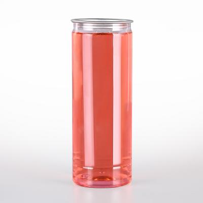 China 500ml 700ml PET Plastic Beverage Bottles With Pull Ring Seal Shrink Film Label for sale