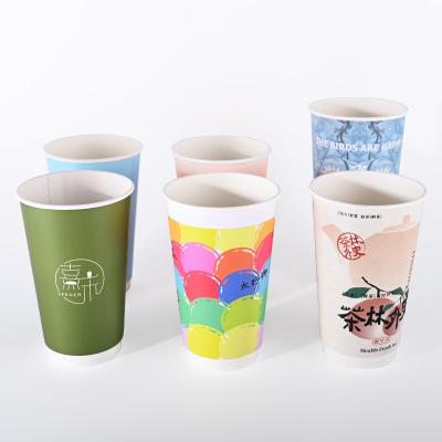 China Witte Kraft composteerbare papieren bekers Dubbele wand koffiebekers met deksel for sale