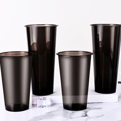China Copas de plástico de 12 oz 16 oz de PP Diseño personalizado Eco amigable Negro Copas de bebida de plástico de PP en venta