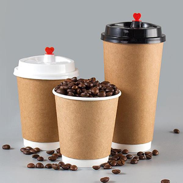 Quality Personalized Design Double Wall Paper Cups 80mm diameter With Lids Hot Drinks for sale
