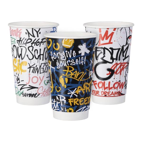 Quality Eco Friendly Double Wall Paper Cups Disposable For Hot Cold Beverage for sale