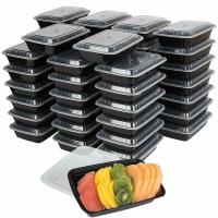 China Rectangular 1000ml Microwavable Disposable PP Food Container with Lid for sale