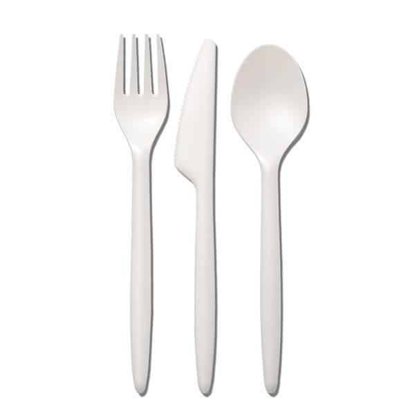 Eco Friendly Disposable PLA Plastic Cutlery Set For Restaurants Biodegradable Cutlery