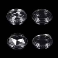 Quality Disposable PET Plastic Cup Lids Clear Transparent For Coffee Yogurt Juice Tea for sale