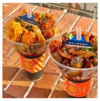 Quality 2 In 1 90mm Diameter PP Plastic Cups With Snack Tray OEM ODM Service 5000pcs for sale