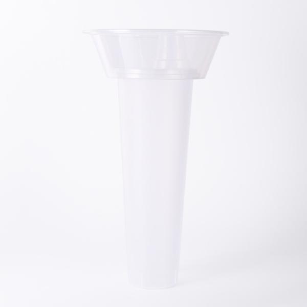 Quality 2 In 1 90mm Diameter PP Plastic Cups With Snack Tray OEM ODM Service 5000pcs for sale
