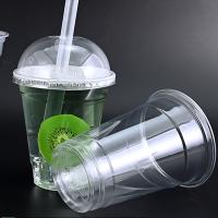 Quality Portable Convenient 12 Oz Pet Cups 24 Oz Pet Plastic Cups With Straw 90mm Design for sale