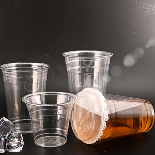 Quality Portable Convenient 12 Oz Pet Cups 24 Oz Pet Plastic Cups With Straw 90mm Design for sale