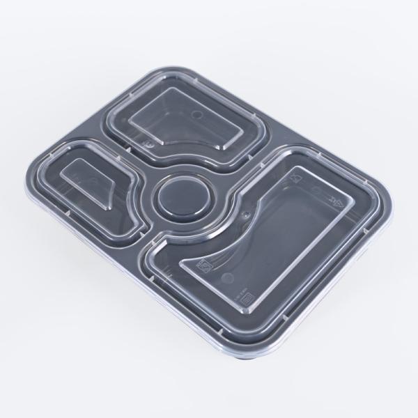 Contenedores de plástico reutilizables rectangulares de 0,5-1,5 mm de espesor Microondas para bocadillos