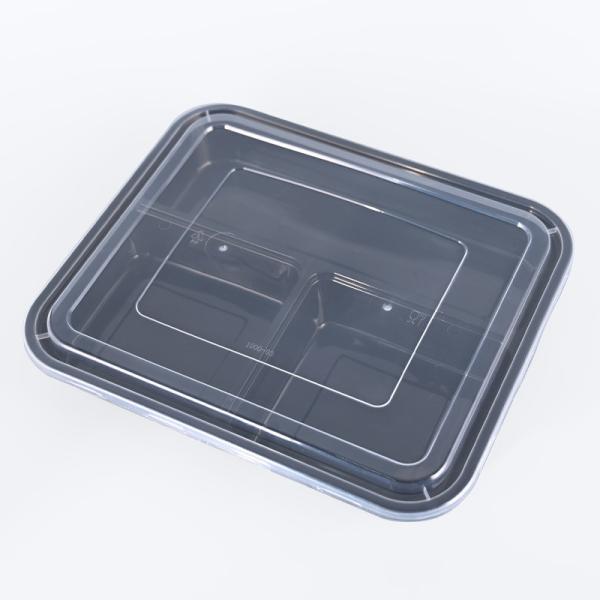 Contenedores de plástico reutilizables rectangulares de 0,5-1,5 mm de espesor Microondas para bocadillos