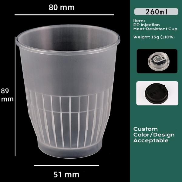 Quality Heat Resistant Milk Tea PP Plastic Cups 80mm 90mm Diameter Durable for sale