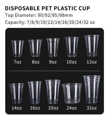 China Disposable 20oz Clear Cups Pet Drinking Cup For Party Cold Cola Packaging Takeaway for sale