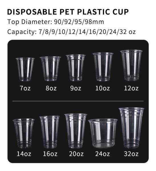 Quality Disposable 20oz Clear Cups Pet Drinking Cup For Party Cold Cola Packaging for sale